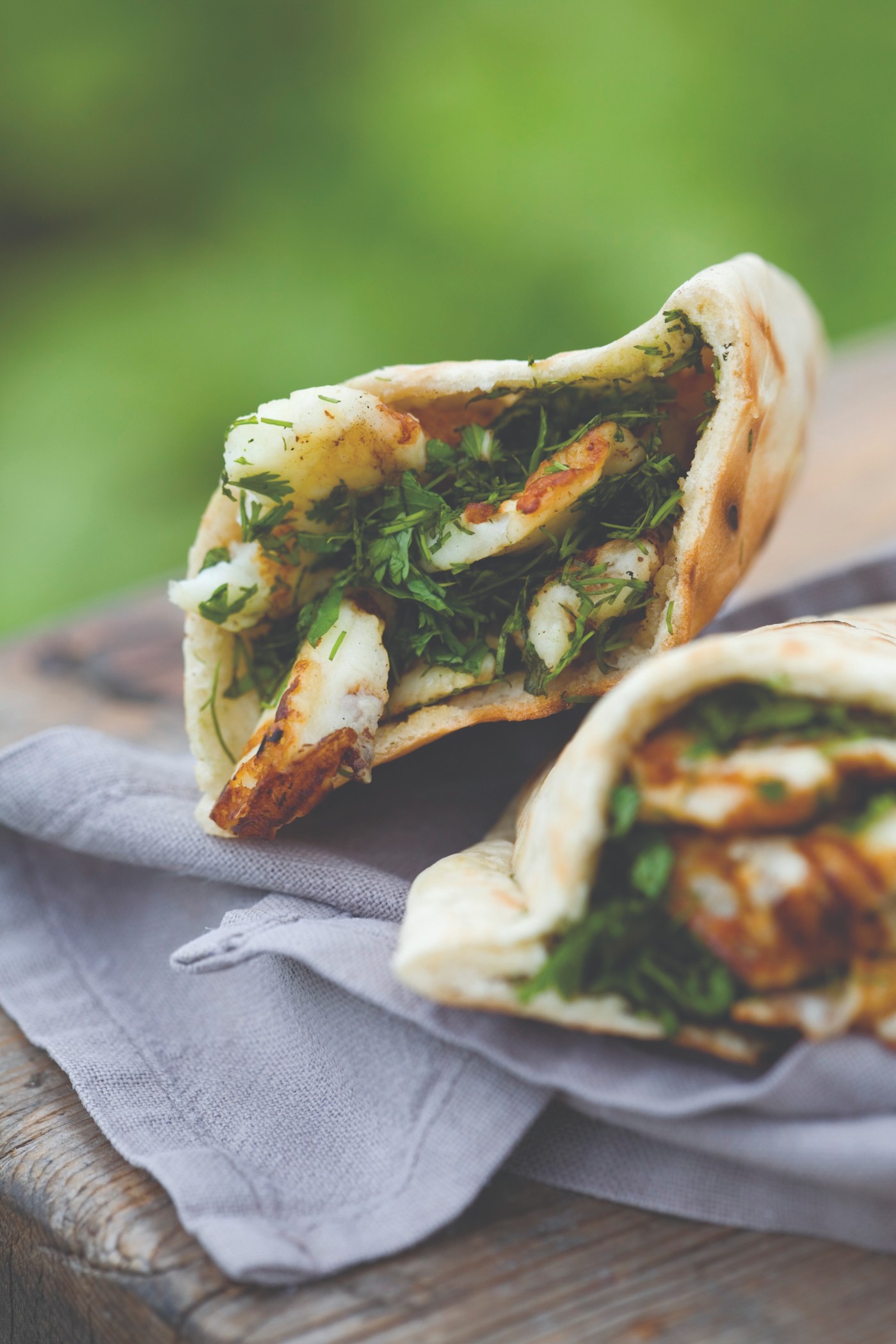 Halloumi, Mint, Coriander & Dill Pittas Recipe | Sarah Raven