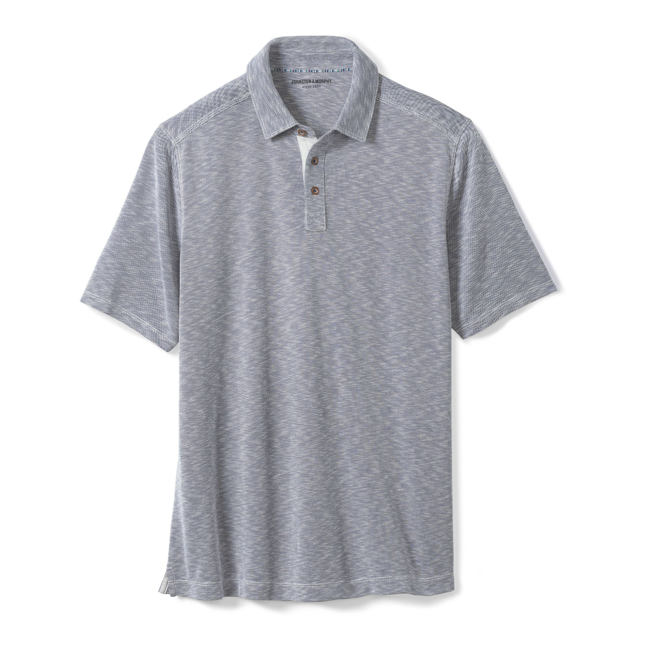 Johnston & Murphy Vintage Slub Polo Indigo - Sherman Brothers Inc
