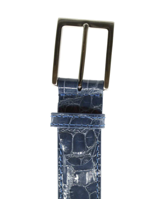 Zelli Alligator Belt Demin - Sherman Brothers Inc