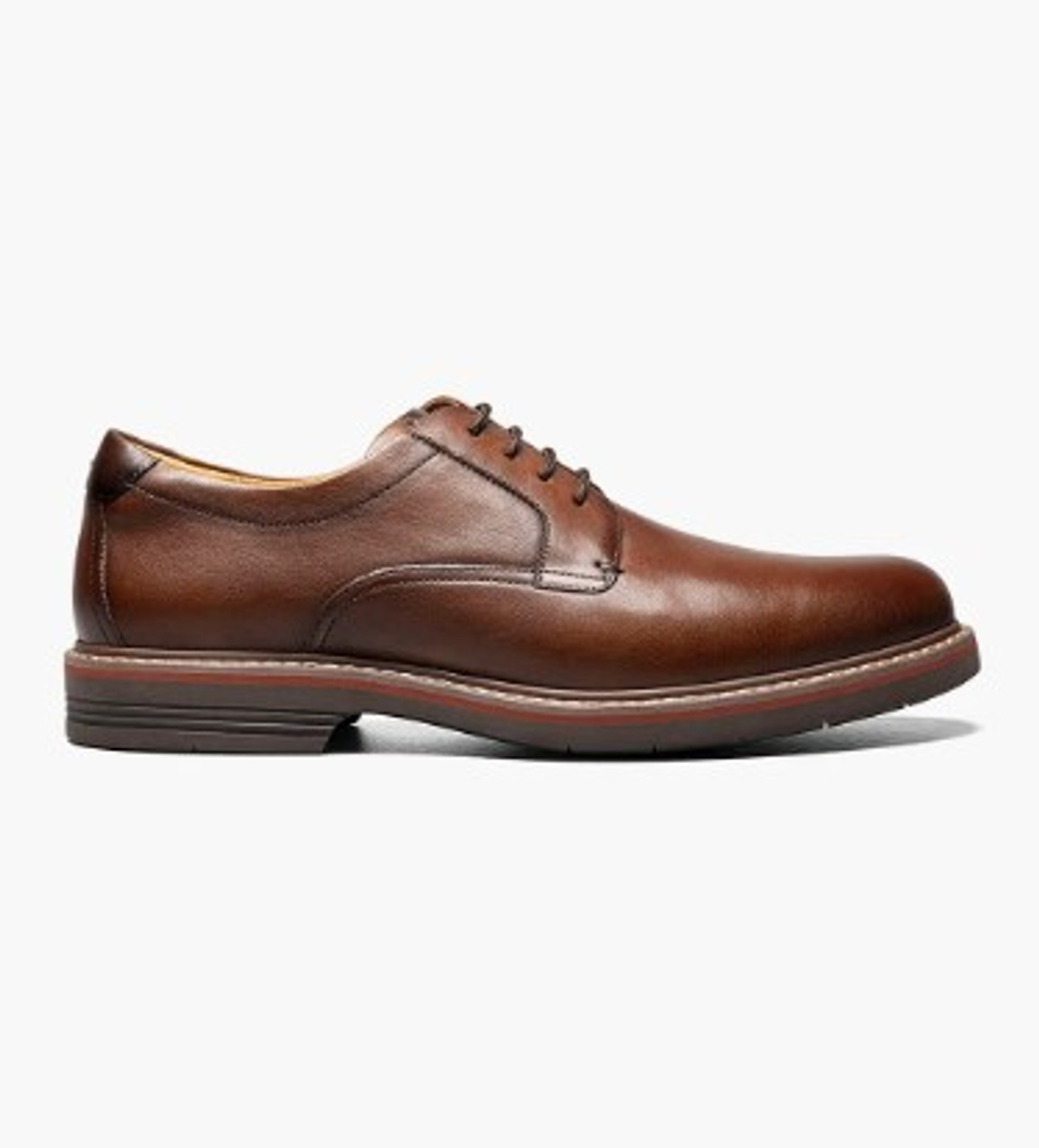 Florsheim Norwalk Plain Toe Oxford Cognac Milled Leather Sherman