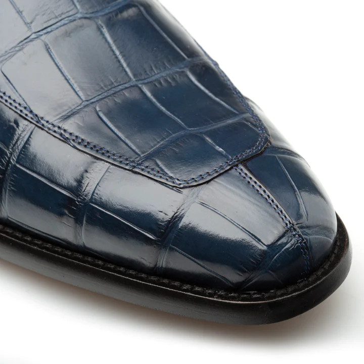 Mezlan PICCOLO ALLIGATOR PENNY LOAFER Blue - Sherman Brothers Inc