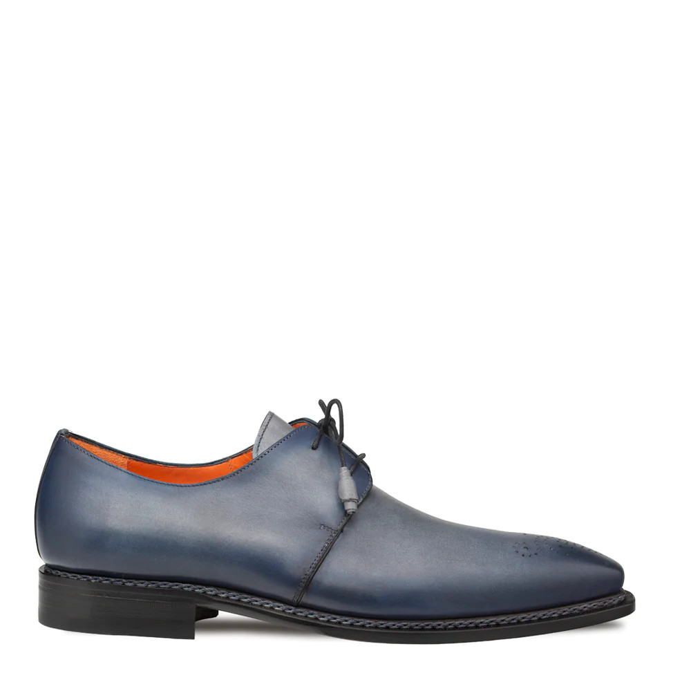 Mezlan PRINCIPE PATINA LEATHER DERBY Gray/Blue - Sherman Brothers Inc