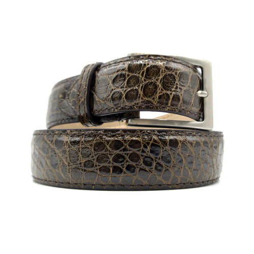 Zelli XL Alligator Belt Nicotine - Sherman Brothers Inc