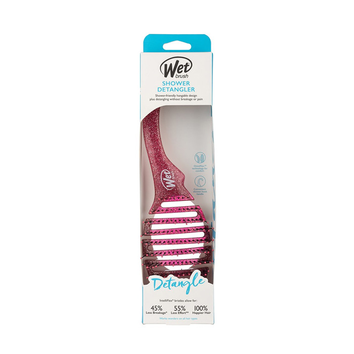 Wet Brush Shower Flex Detangler Hair Brush Pink Glitter - Vivo Hair ...