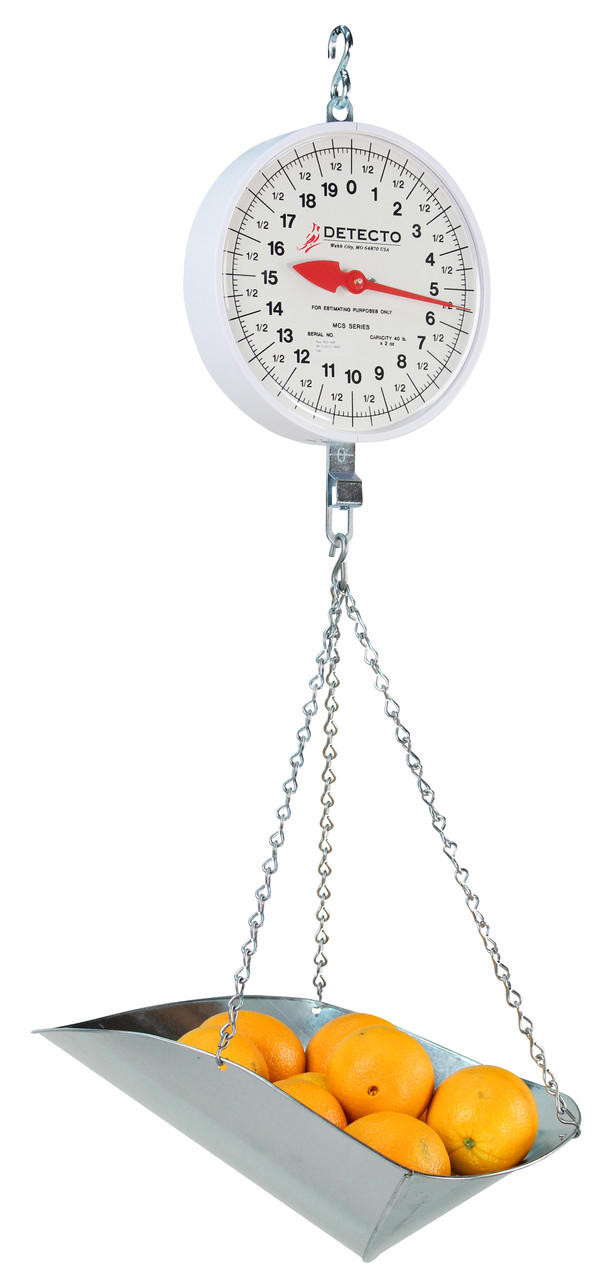 Cardinal Detecto MCS-40P Hanging Scale w/ Scoop | Scales Plus