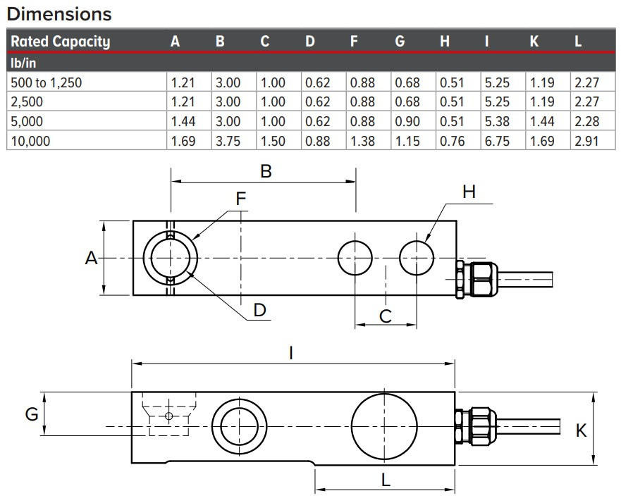 Rice Lake RL32018S-T 10,000 lb Single Ended Beam Load Cell | Scales Plus