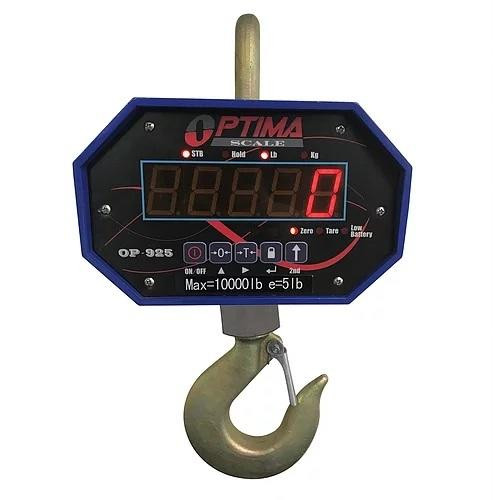 Optima OP-925 Crane Scale w/ LED Screen, 10,000 lbs x 2 lb - Scales Plus
