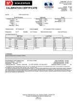 Scales Plus Accredited Calibration Certificate, Up to 2000 lb Test ...