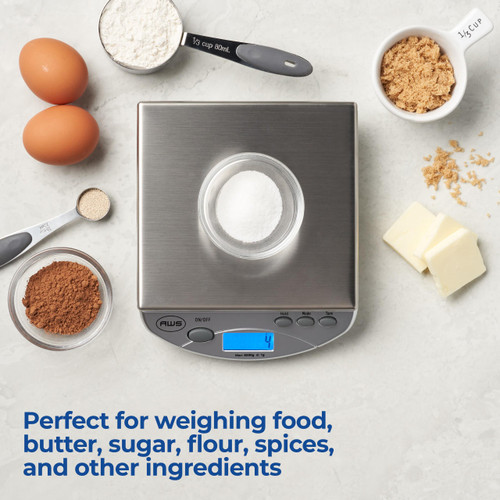 AWS AMW-13 Digital Kitchen Scale, Silver | Scales Plus