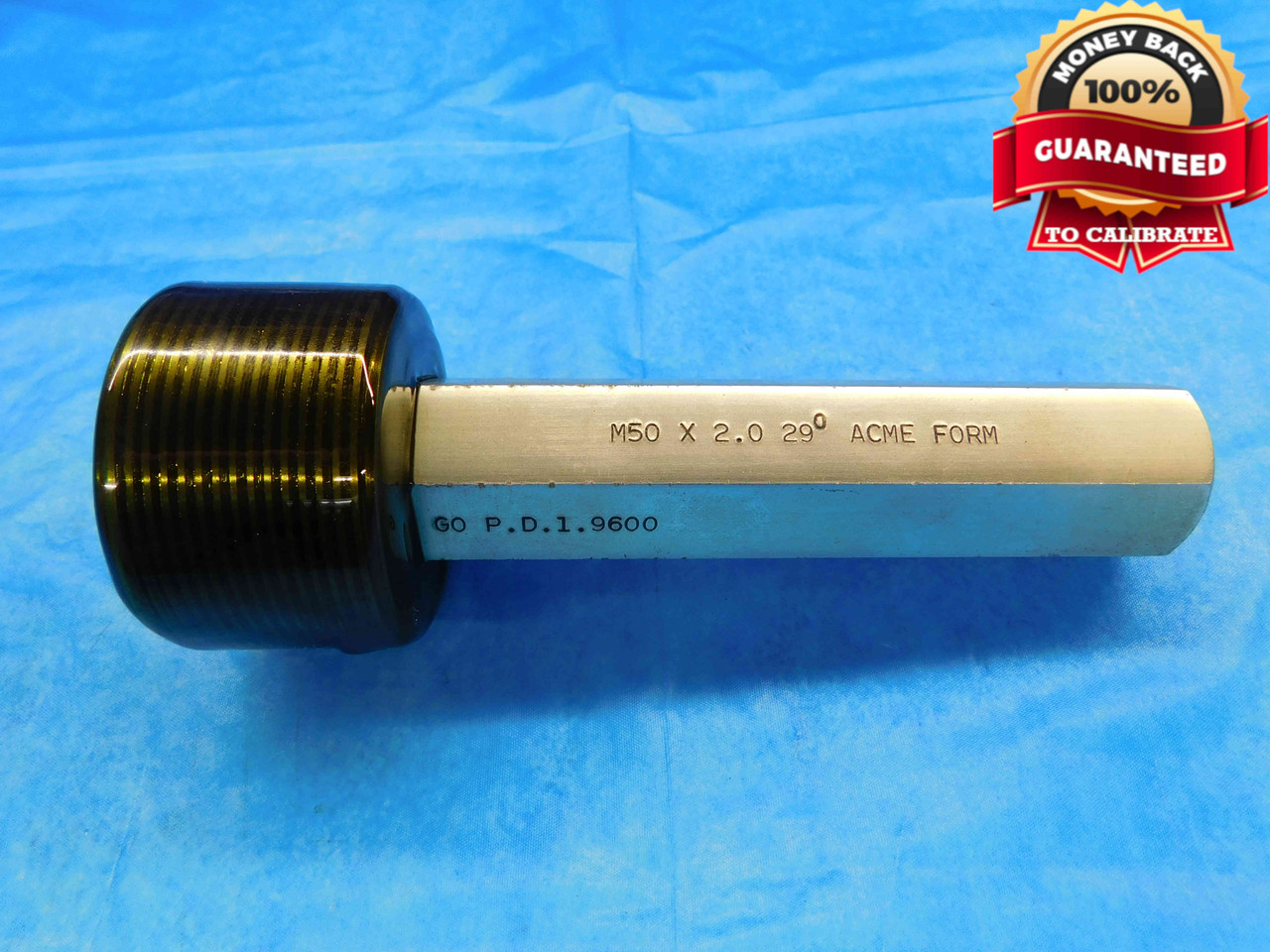 M50 X 2 29 DEG ACME FORM METRIC THREAD PLUG GAGE 50 2.0 GO ONLY P.D ...