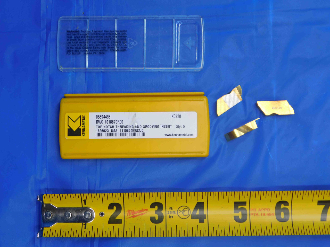 3pcs NEW KENNAMETAL DWG 1018870R00 KC720 TiN CARBIDE GROOVING INSERTS ...