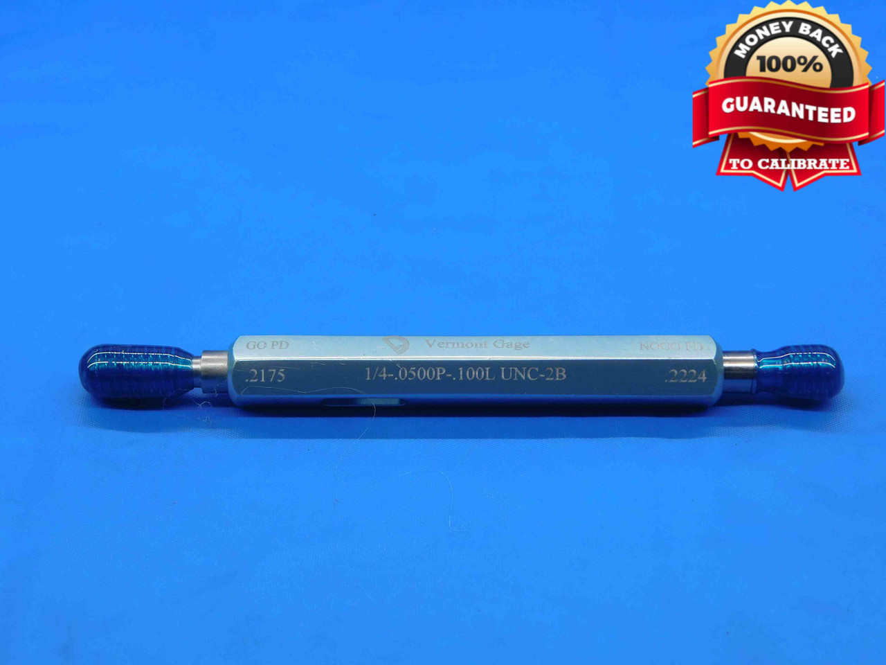 1/4 20 UNC 2B DOUBLE LEAD VERMONT THREAD PLUG GAGE .25 GO NO GO = .2175 ...