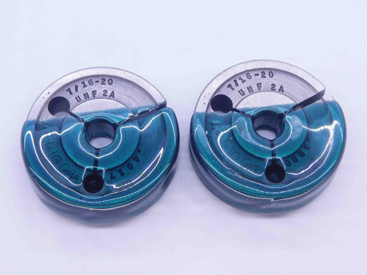 7/16 20 UNF 2A SPECIAL THREAD RING GAGES .4375 GO NO GO P.D.'S = .4017 ...