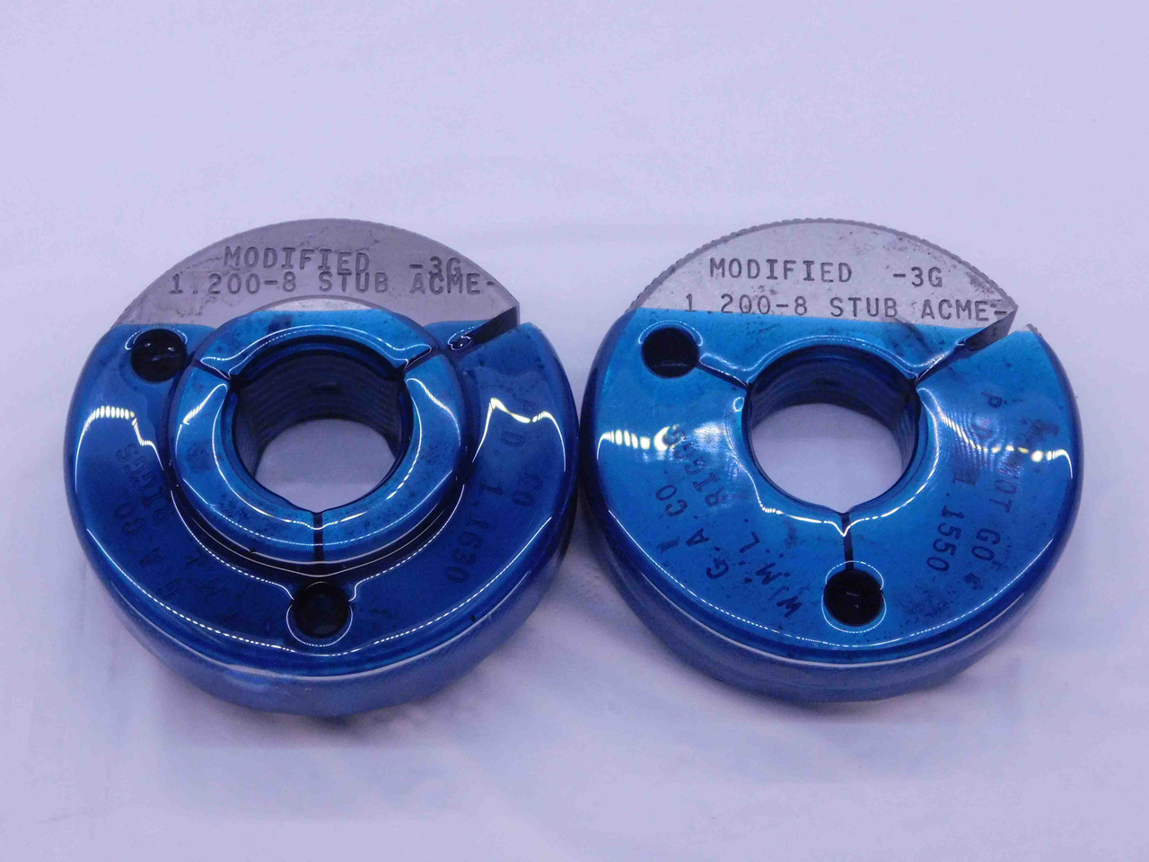1.200 8 STUB ACME 2G MODIFIED THREAD RING GAGES 1.2 GO NO GO = 1.1630 ...