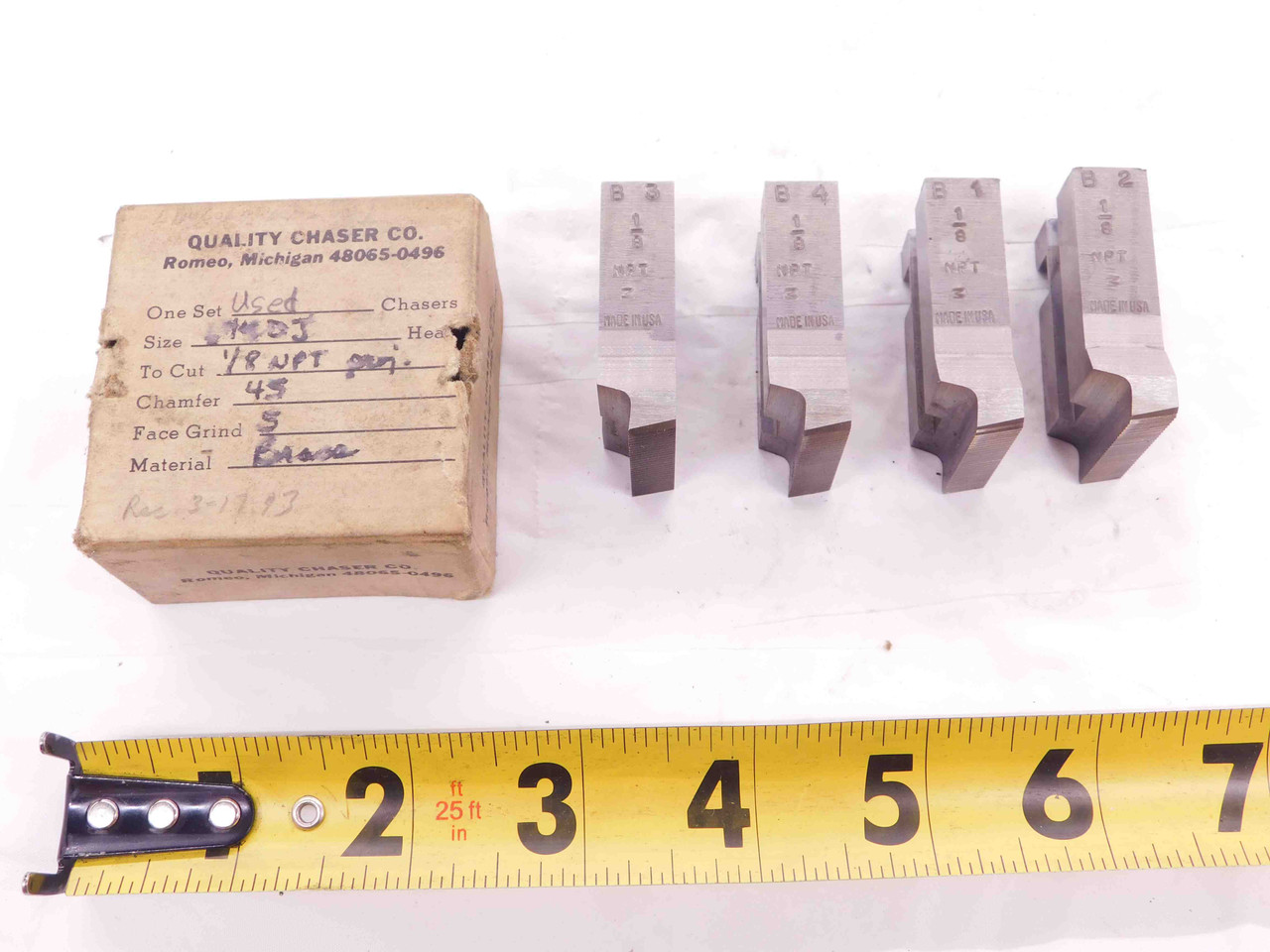 4pcs QUALITY CHASER 1/8 27 NPT GEOMETRIC DIE CHASER 5 HOOK 45 DEGREE ...