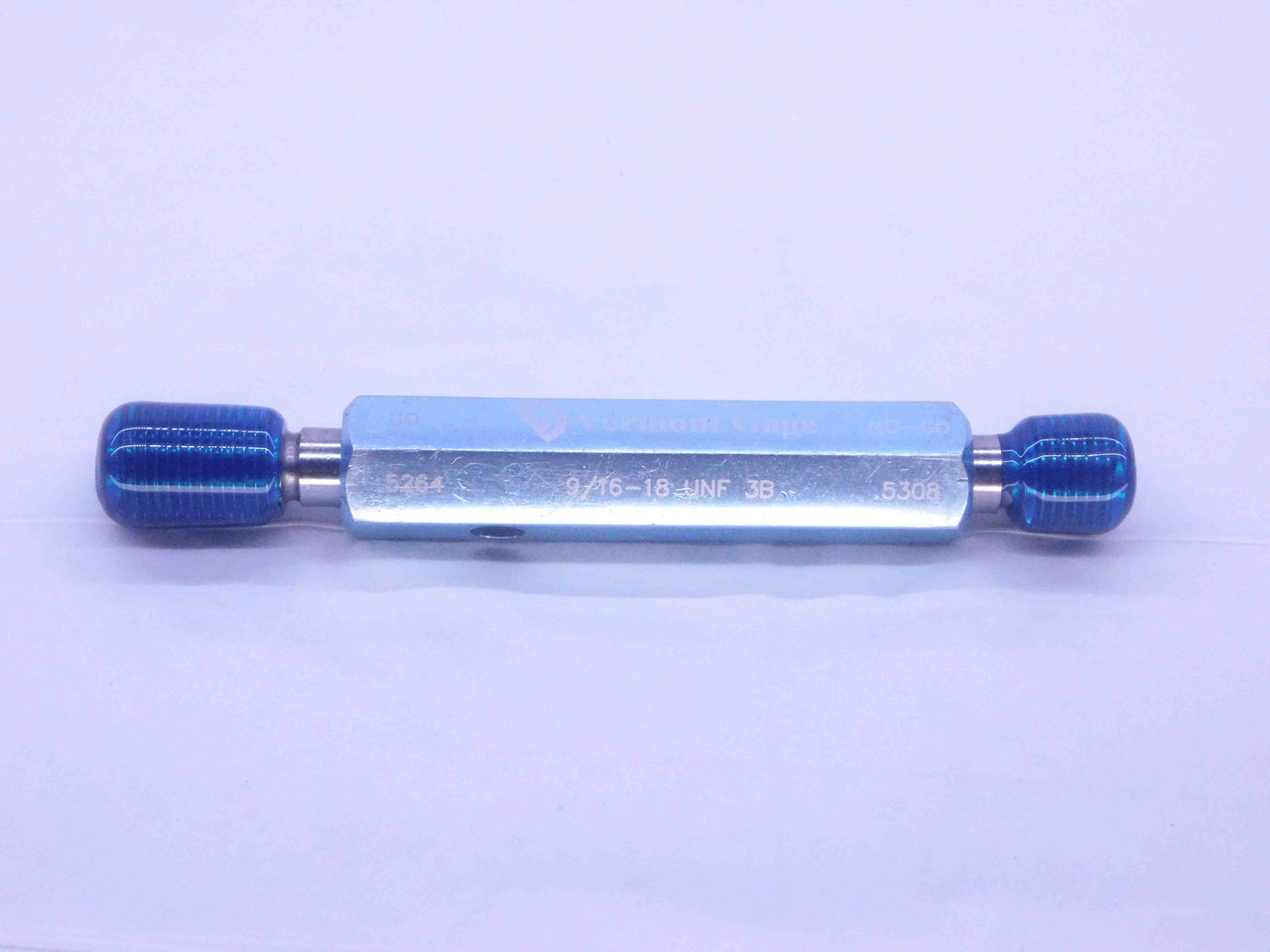9/16 18 UNF 3B VERMONT THREAD PLUG GAGE .5625 GO NO GO P.D.'S = .5264 & .5308 - DW36412CG5 - M ...