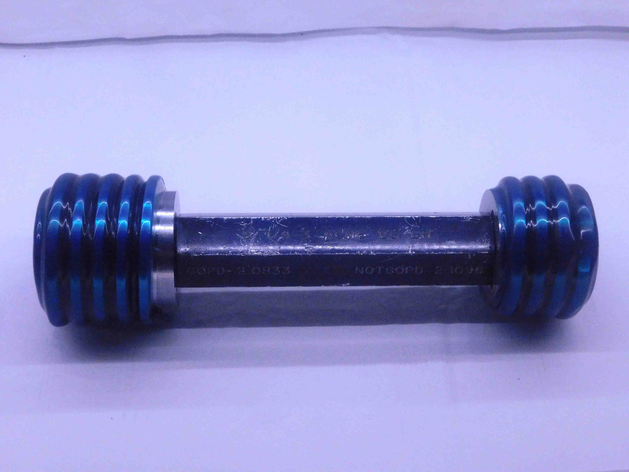2 1/4 3 ACME 2G LEFT HAND THREAD PLUG GAGE 2.25 3 GO NO GO PDS= 2.0833 ...