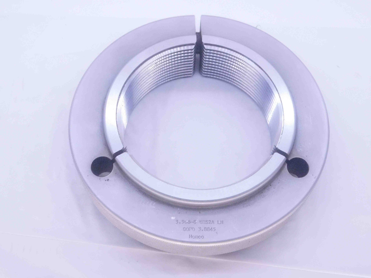 3.968 8 UNS 2A LEFT HAND THREAD RING GAGE GO ONLY P.D. = 3.8845 L.H. 3 ...