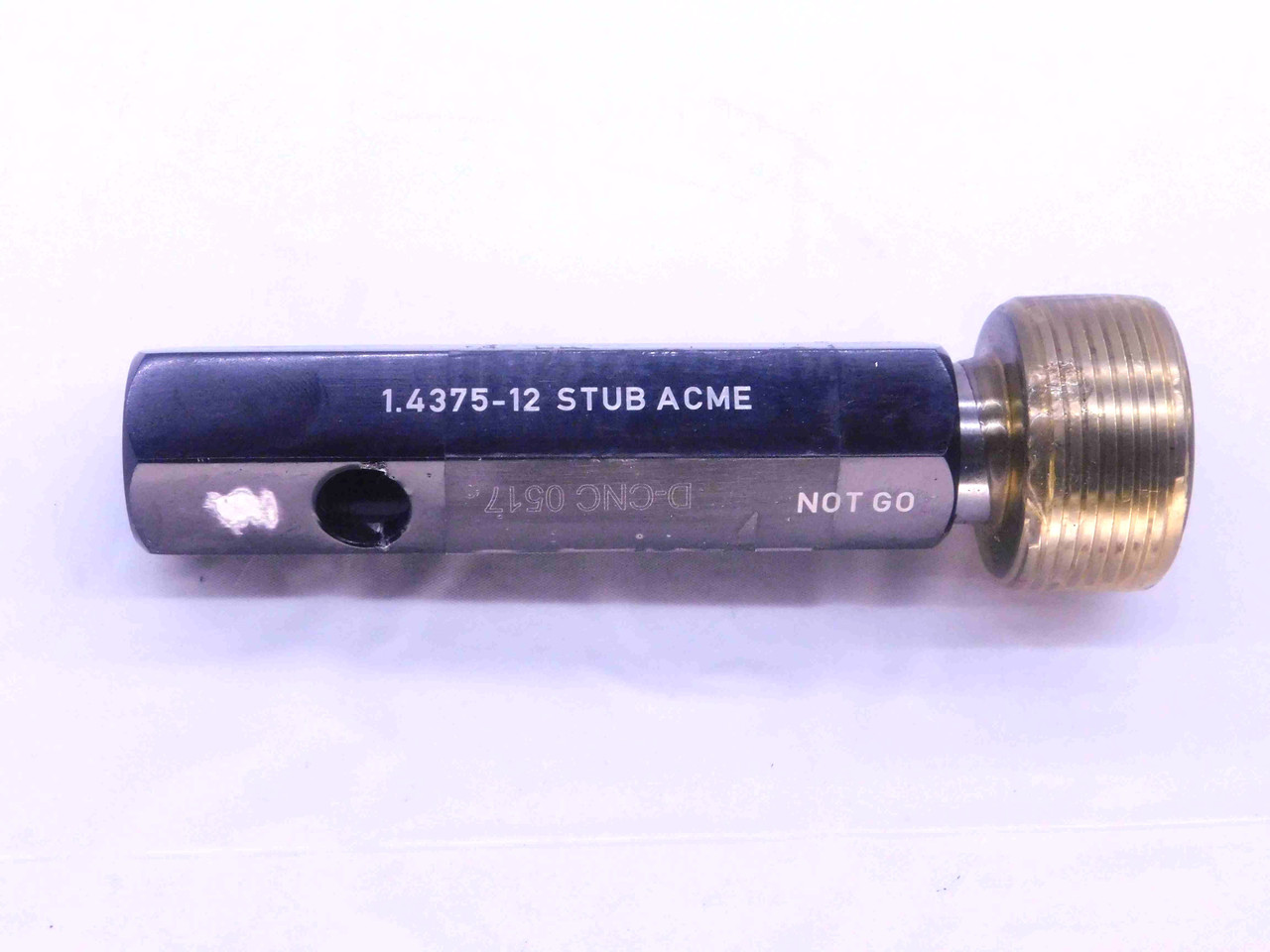 1 7/16 12 STUB ACME 2G THREAD PLUG GAGE 1.4375 NO GO ONLY PD = 1.4284 ...