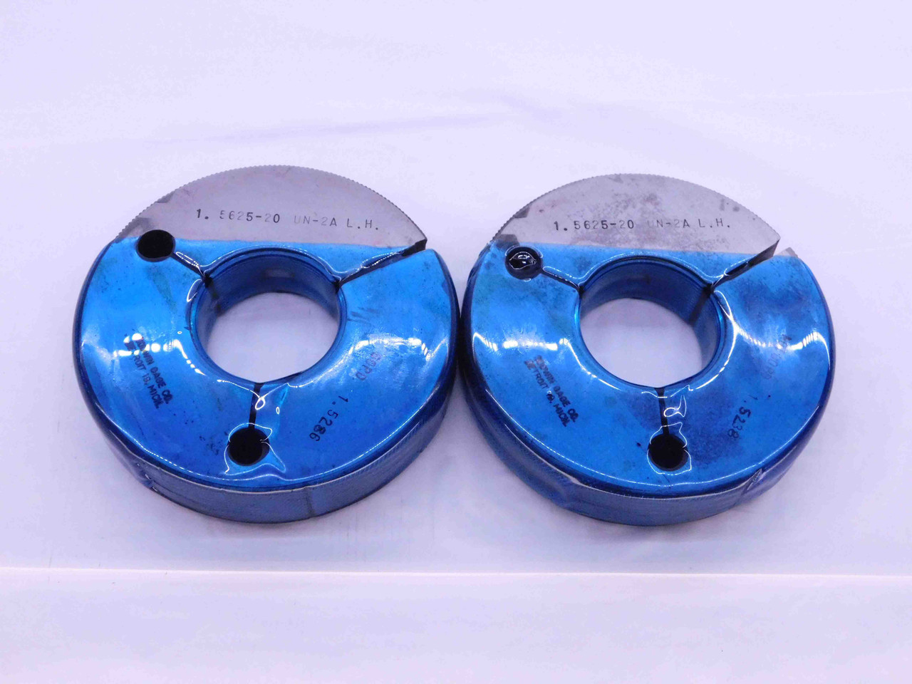 1 9/16 20 UN 2A LEFT HAND THREAD RING GAGES 1.5625 GO NO GO PDS= 1.5286 ...