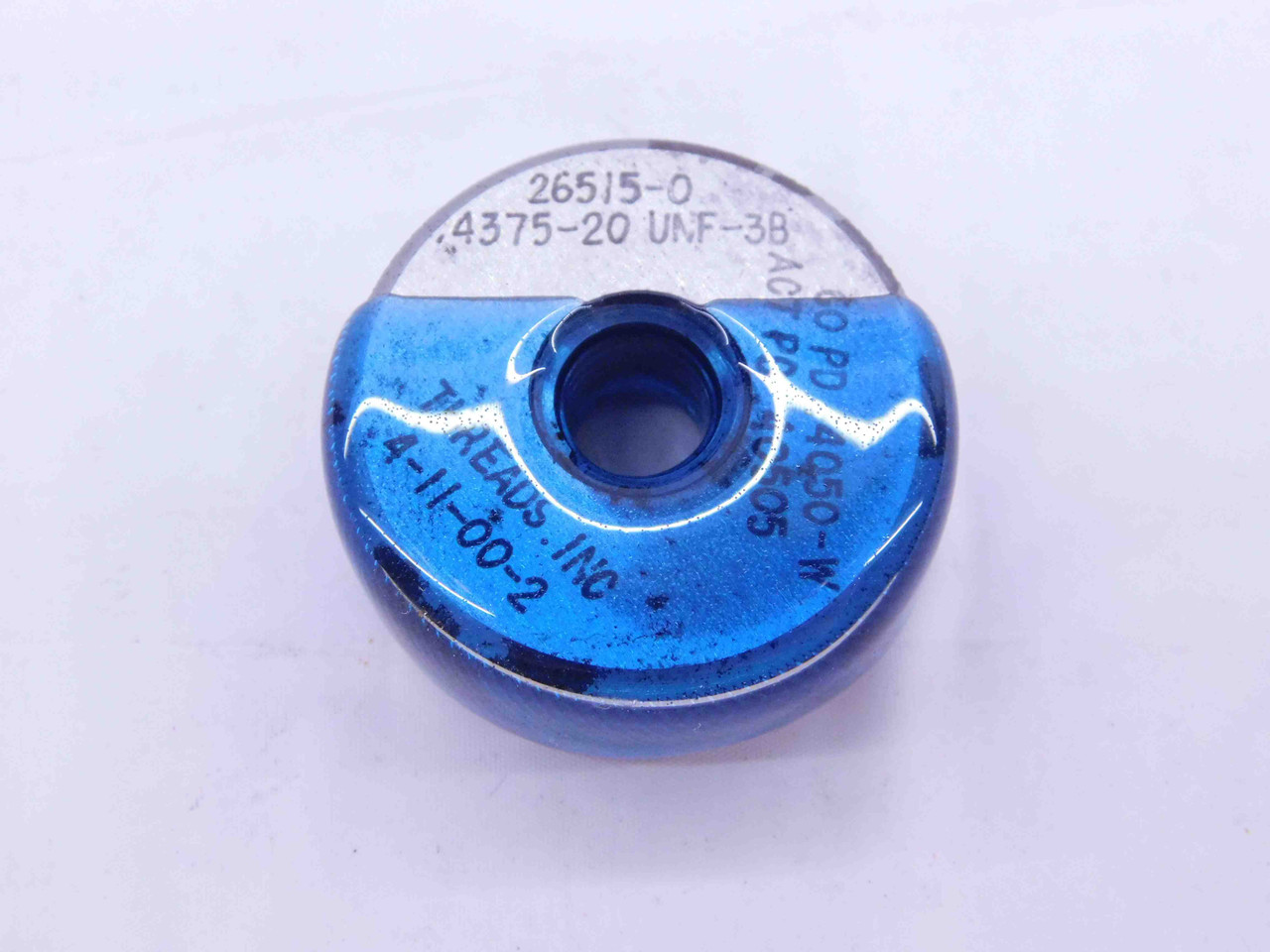 7/16 20 UNF 3B SOLID SETTING RING THREAD RING GAGE .4375 GO ONLY P.D ...