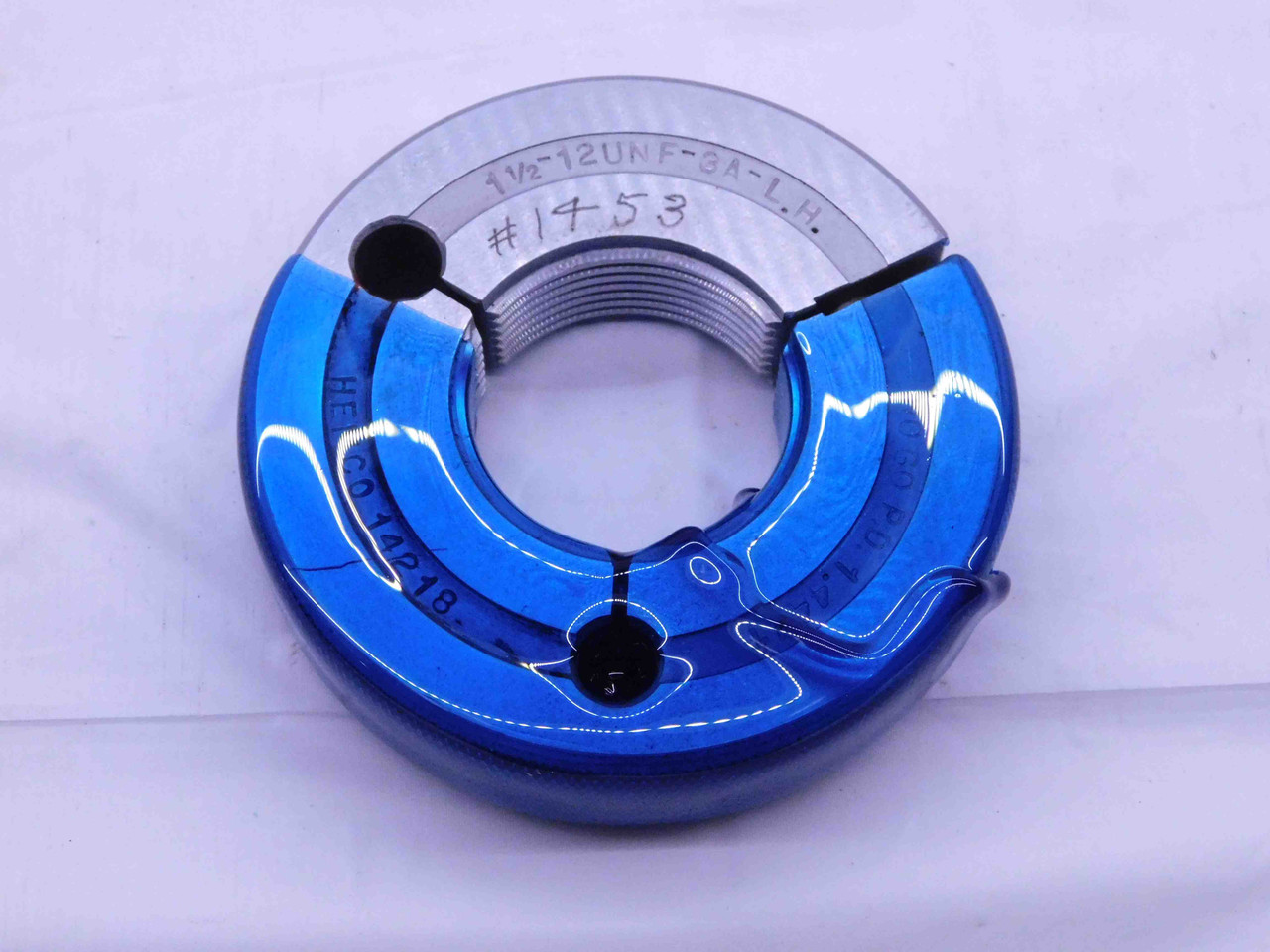 1 1/2 12 UNF 3A LEFT HAND THREAD RING GAGE 1.5 NO GO ONLY P.D. = 1.4411 ...