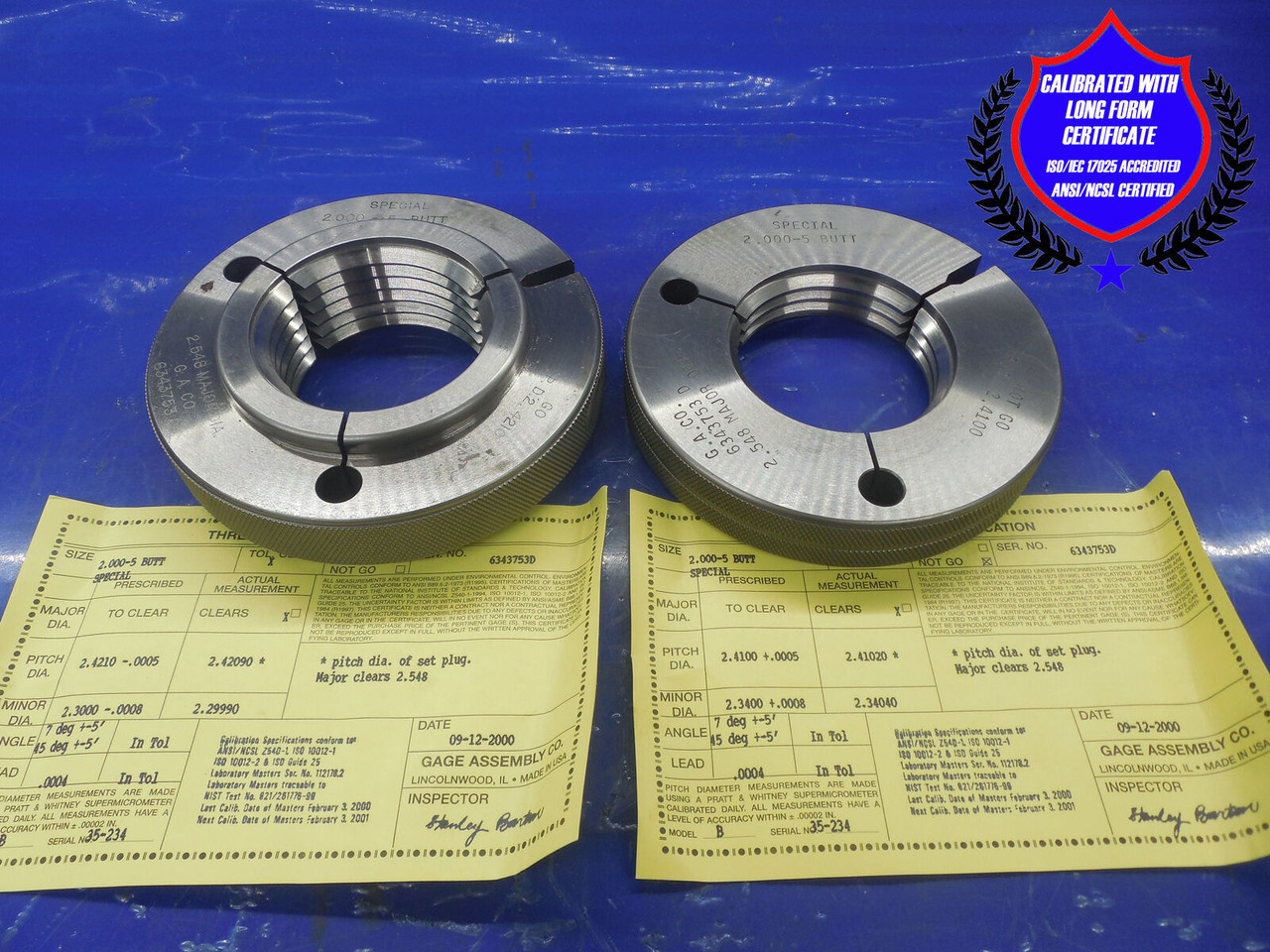 2" 5 SPECIAL BUTTRESS Thread Ring Gage | JF2412WM | M & J Tooling LLC