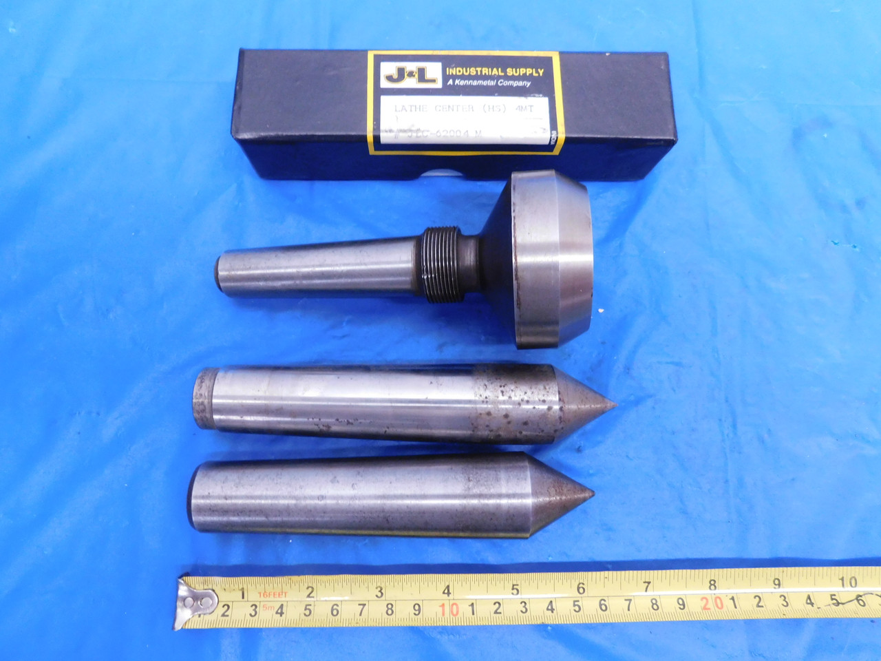 3PC SET MORSE TAPER #4 HSS FULL LATHE DEAD CENTERS & STEEL BELL HEAD ...
