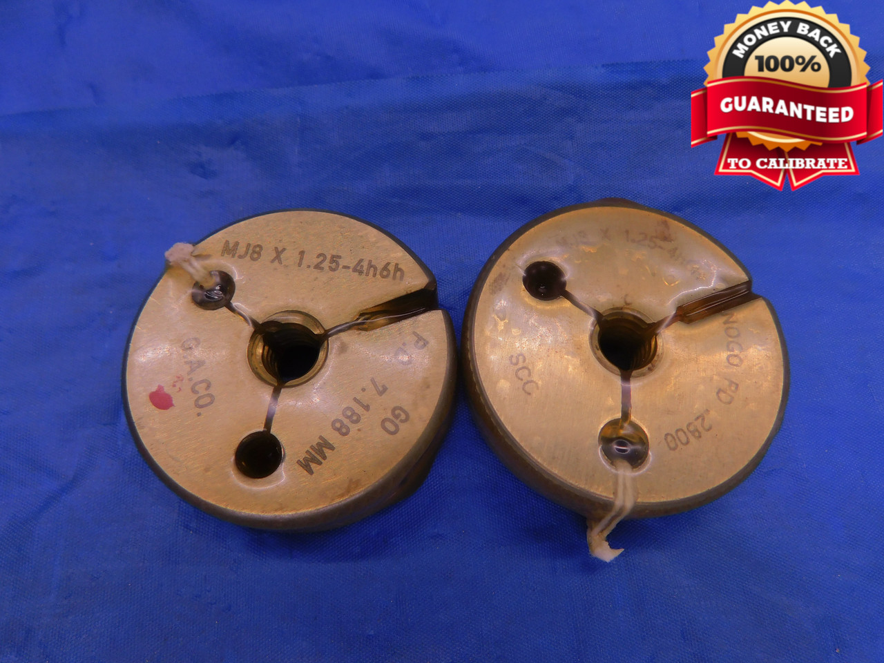 MJ8 X 1.25 4h6h Thread Ring Gage | DW12821AL1 | M & J Tooling LLC