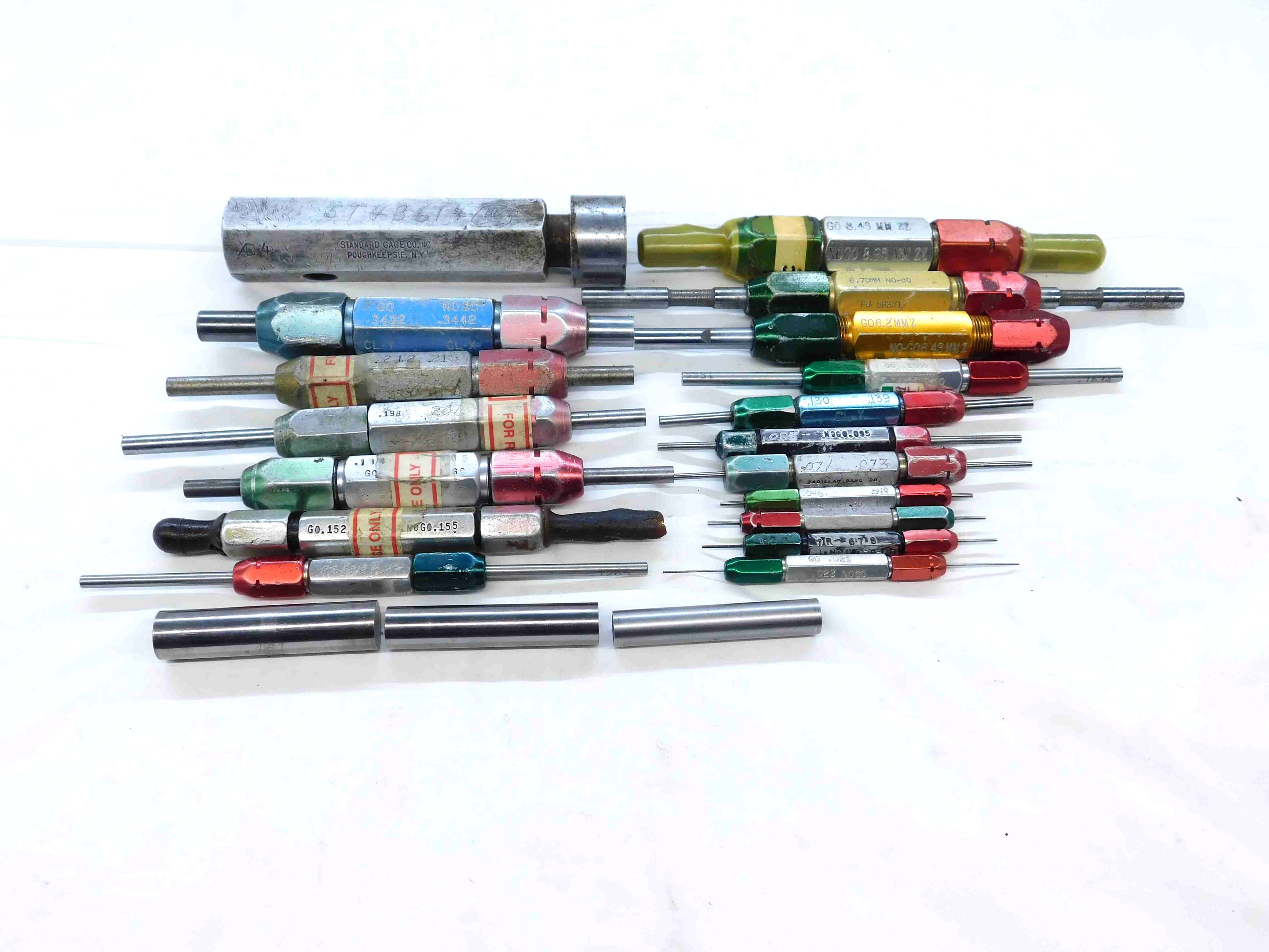 20pcs LOT OF ASSORTED PIN PLUG GAGES GO NO GO HANDLES INSPECTION CHECK ...