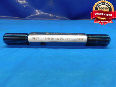 5/8 18 UN 2A SPECIAL VERMONT SET Thread Plug Gage | DW22733RD | M & J ...