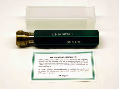 NEW 1/2 14 NPT L1 PIPE THREAD PLUG GAGE .5 .50 .500 .5000 N.P.T ...