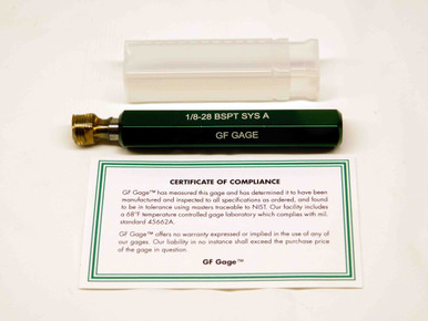 NEW 1/8 28 BSPT SYSTEM A PIPE THREAD PLUG GAGE .125 .1250 BRITISH TAPER ...