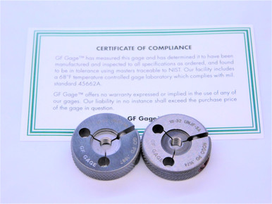 NEW 10 32 UNJF 3A Thread Ring Gage | MS6742GFG | M & J Tooling LLC