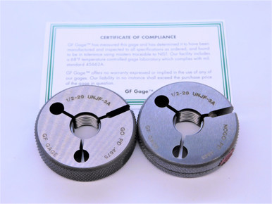NEW 1/2 20 UNJF 3A Thread Ring Gage | MS6744GFG | M & J Tooling LLC