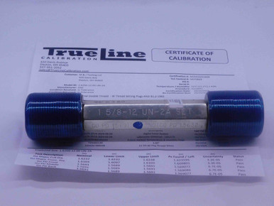 CERTIFIED 1 5/8 12 UN 2A SET Thread Plug Gage | DW25169TLC | M & J ...