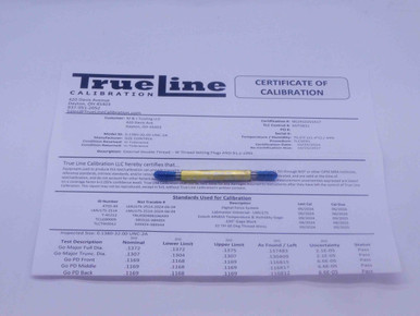 CERTIFIED 6 32 UNC 2A SET Thread Plug Gage | DW25302TLC | M & J Tooling LLC