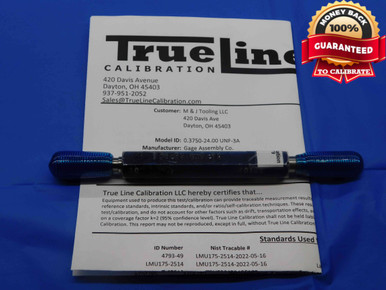 CERTIFIED 3/8 24 UNF 3A SET Thread Plug Gage | DW25368TLC | M & J ...