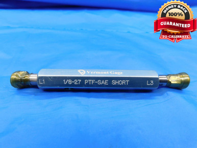 1/8 27 PTF SAE SHORT L1 & L3 VERMONT Thread Plug Gage | DW25582BF3 | M ...