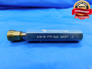 3/8 18 PTF SAE SHORT L3 VERMONT Thread Plug Gage | DW25607BF3 | M & J ...