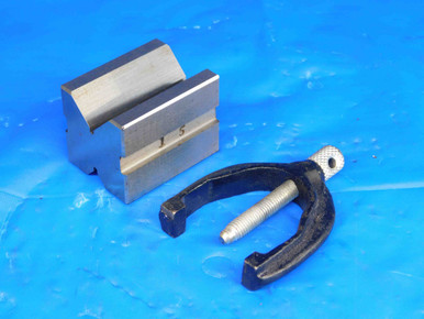 STEEL V-BLOCK W/ CLAMP 7/16 - 13/16 CAPACITY 1.25 X 1.25 X 1.632 ...