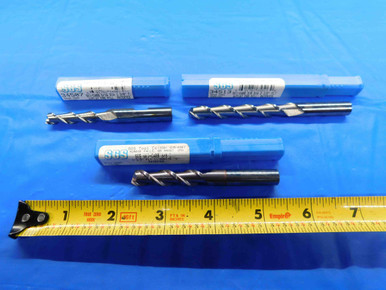 LOT OF 3 SGS TIAIN/HSS SOLID CARBIDE SQUARE END MILLS SIZES 5/16" & 3/8 ...