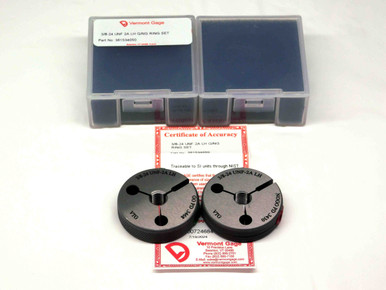 NEW 3/8 24 UNF 2A LEFT HAND VERMONT THREAD RING GAGES .375 GO NOGO = .3468 .3430 - MS7048VTG - M ...