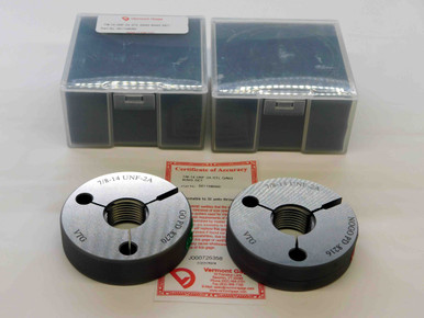 NEW 7/8 14 UNF 2A VERMONT THREAD RING GAGES .875 GO NO GO P.D.'S ...