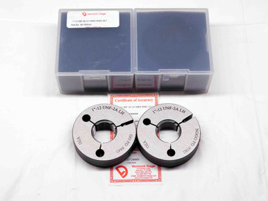 NEW 1" 12 UNF 2A LEFT HAND VERMONT THREAD RING GAGES 1.0 GO NO GO = .9441 .9382 - MS7100VTG - M ...