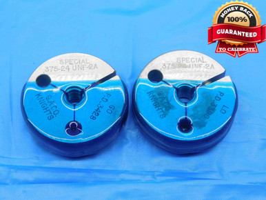 3/8 24 UNF 2A SPECIAL THREAD RING GAGES .375 GO NO GO P.D.'S = .3428 & .3390 - DW30020BG4 - M ...
