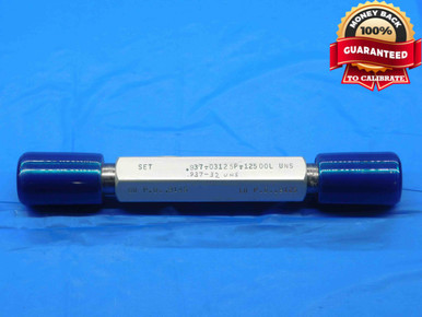 .937 32 UNS 4 START SET THREAD PLUG GAGE GO NO GO PD'S = .9145 & .9125 ...
