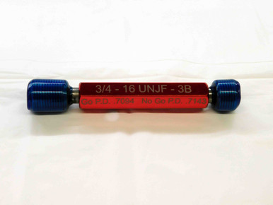 3/4 16 UNJF 3B THREAD PLUG GAGE .75 .750 .7500 GO NO GO P.D.'S = .7094 ...