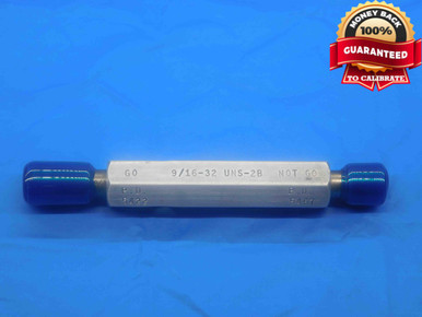 9/16 32 UNS 2B THREAD PLUG GAGE .5625 GO NO GO P.D.'S = .5422 & .5467 CHECK - DW30385LVR - M & J ...