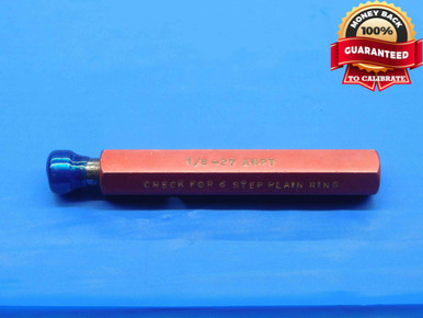 1/8 27 ANPT MASTER PIPE SET THREAD PLUG GAGE .125 NPT REFERENCE FOR 6-STEP RING - DW30442BJ4 - M ...